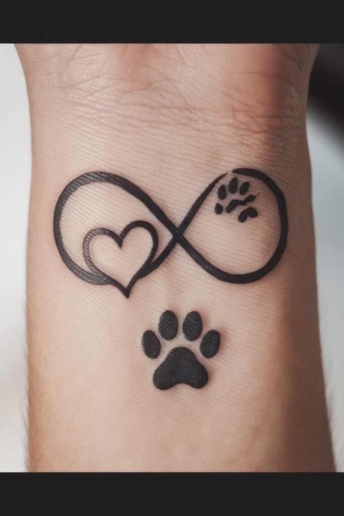 43 Inspiring Dog Paws Infinity Tattoo Design Ideas – Skin And Needle
