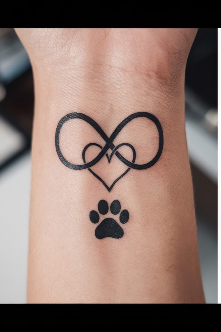 43 Inspiring Dog Paws Infinity Tattoo Design Ideas – Skin And Needle