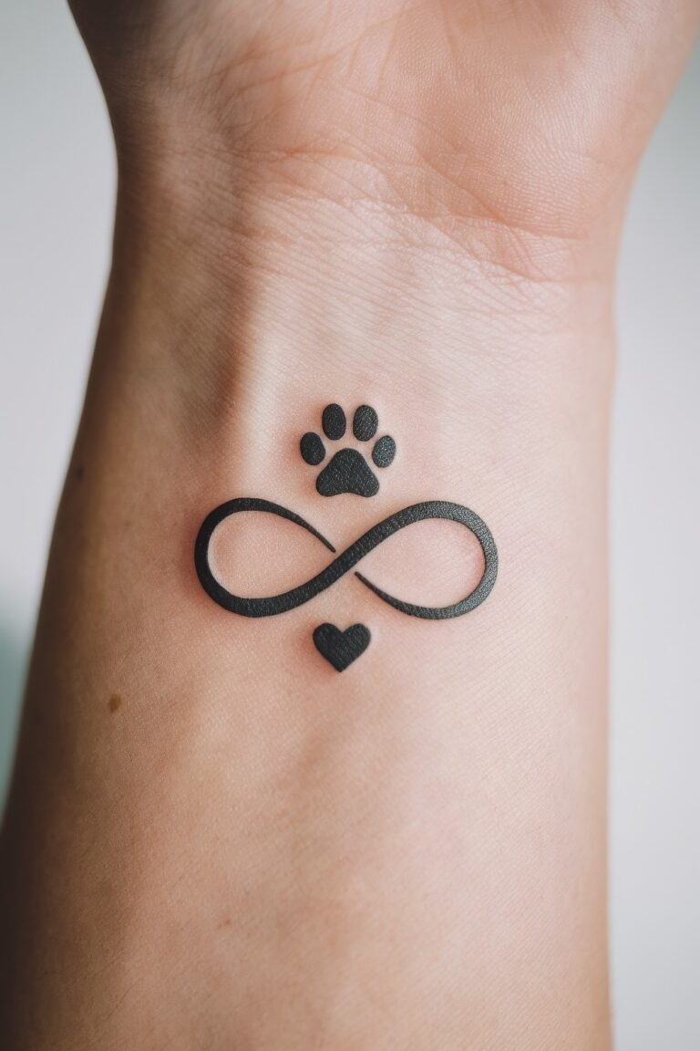 43 Inspiring Dog Paws Infinity Tattoo Design Ideas – Skin And Needle