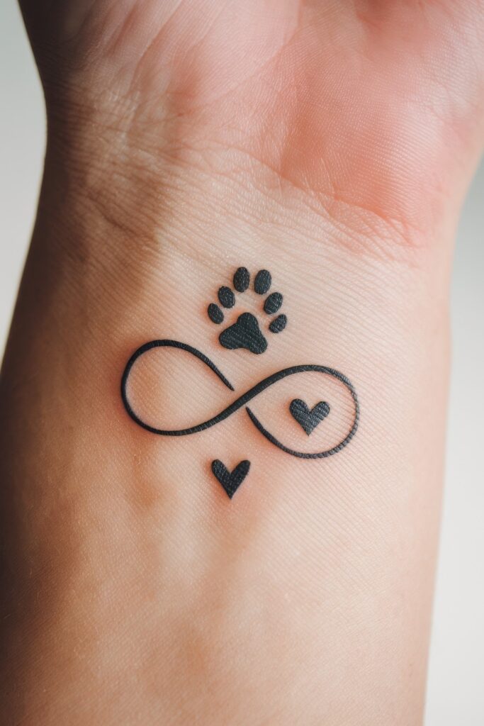 43 Inspiring Dog Paws Infinity Tattoo Design Ideas – Skin And Needle