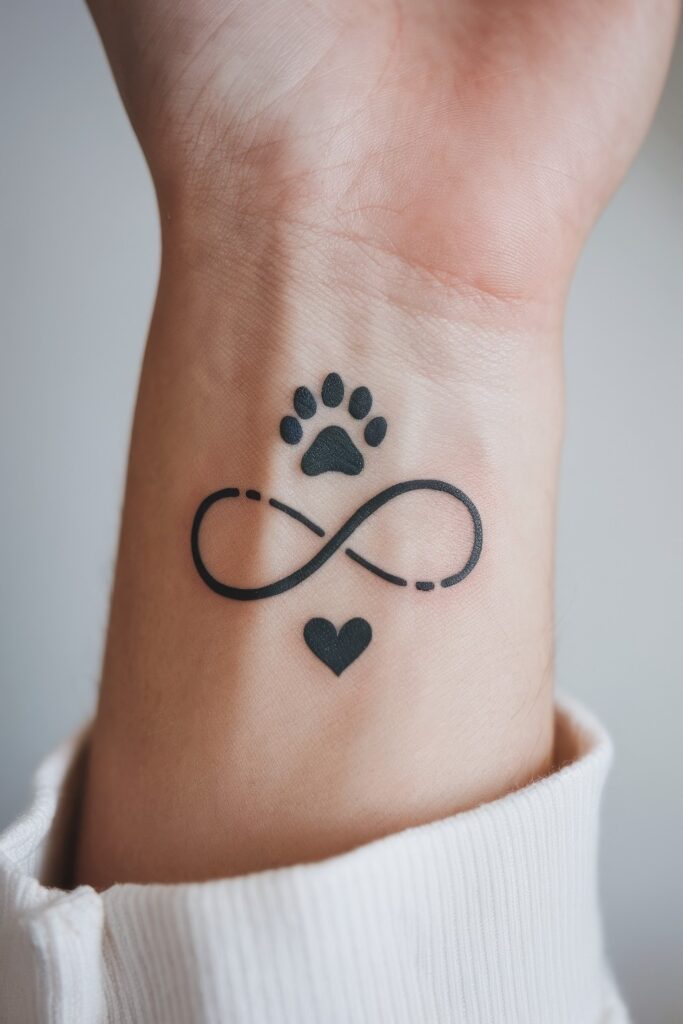 43 Inspiring Dog Paws Infinity Tattoo Design Ideas – Skin And Needle