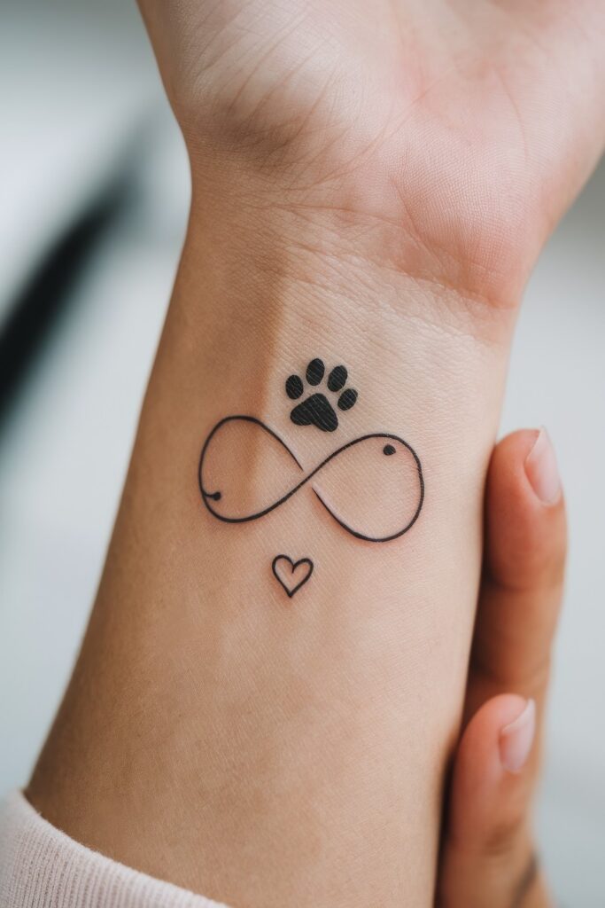 43 Inspiring Dog Paws Infinity Tattoo Design Ideas – Skin And Needle