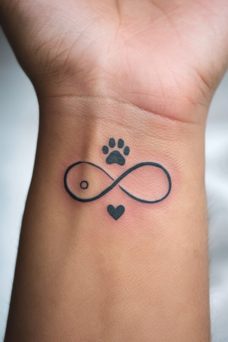 43 Inspiring Dog Paws Infinity Tattoo Design Ideas – Skin And Needle
