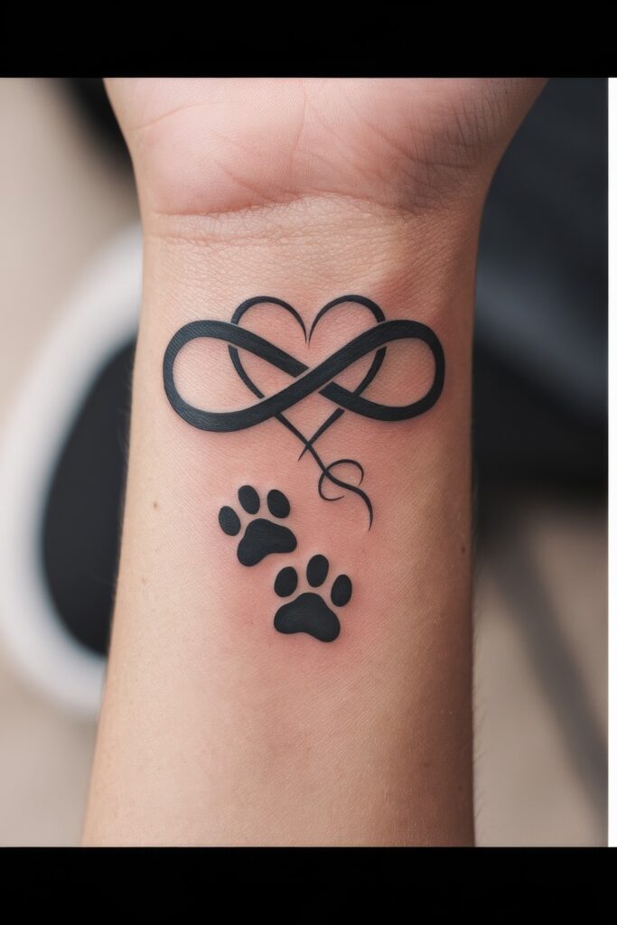43 Inspiring Dog Paws Infinity Tattoo Design Ideas – Skin And Needle