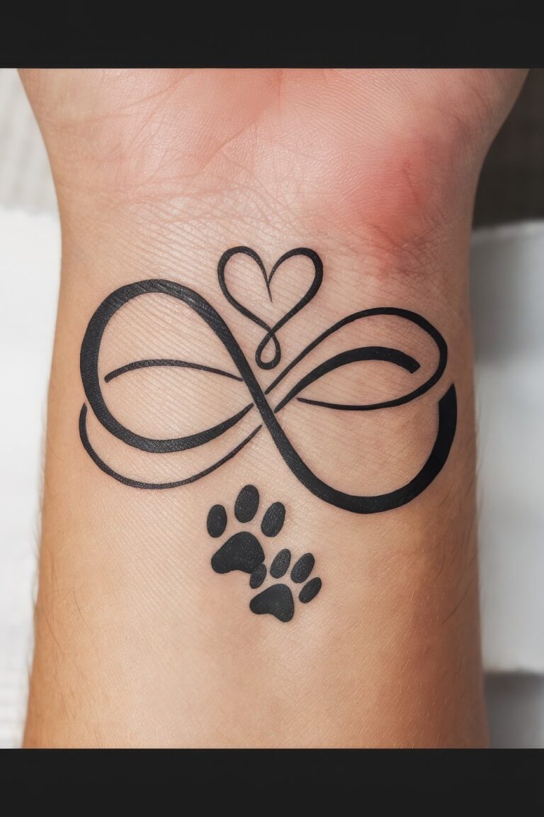 43 Inspiring Dog Paws Infinity Tattoo Design Ideas – Skin And Needle