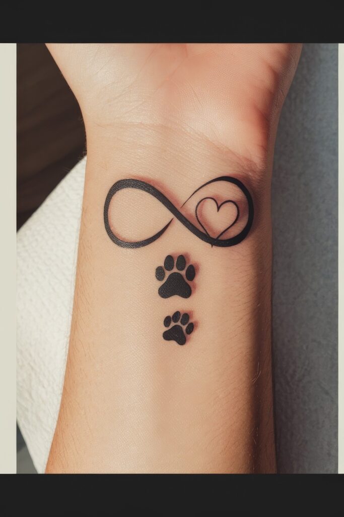 43 Inspiring Dog Paws Infinity Tattoo Design Ideas – Skin And Needle
