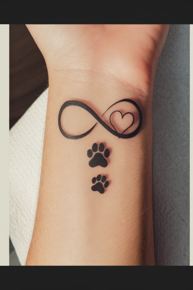 43 Inspiring Dog Paws Infinity Tattoo Design Ideas – Skin And Needle