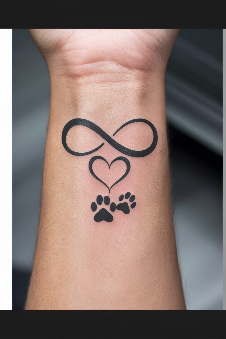 43 Inspiring Dog Paws Infinity Tattoo Design Ideas – Skin And Needle