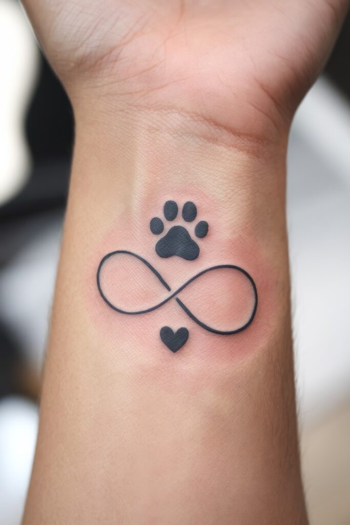 43 Inspiring Dog Paws Infinity Tattoo Design Ideas – Skin And Needle