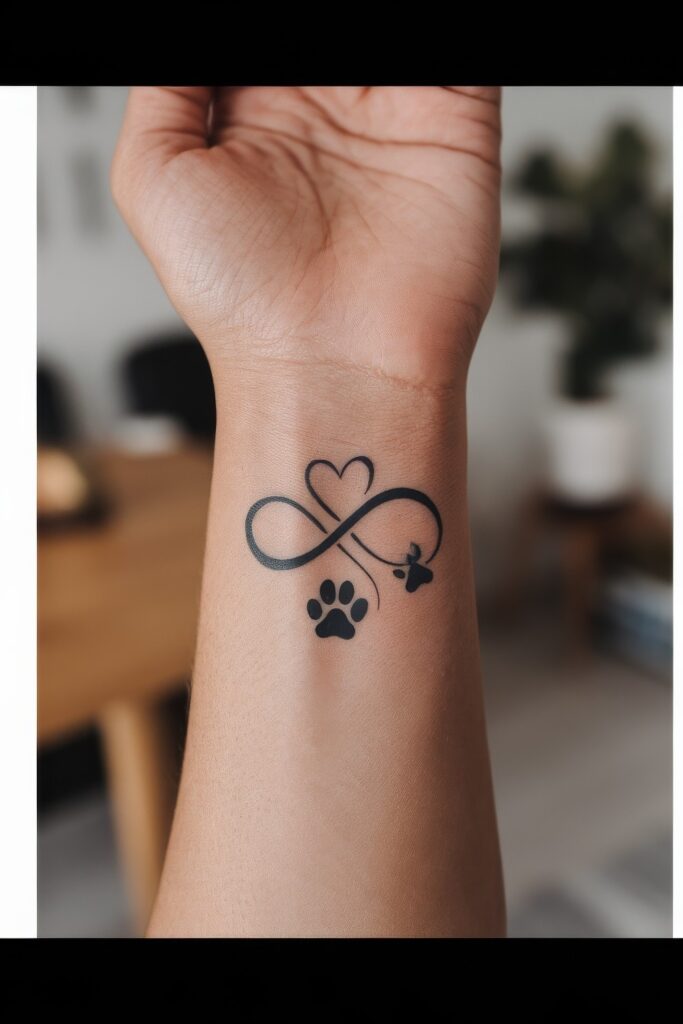 43 Inspiring Dog Paws Infinity Tattoo Design Ideas – Skin And Needle