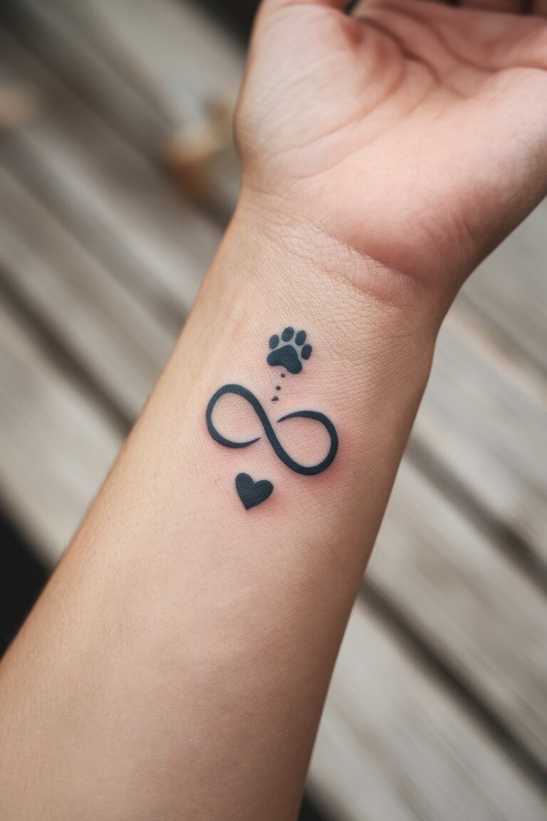 43 Inspiring Dog Paws Infinity Tattoo Design Ideas – Skin And Needle