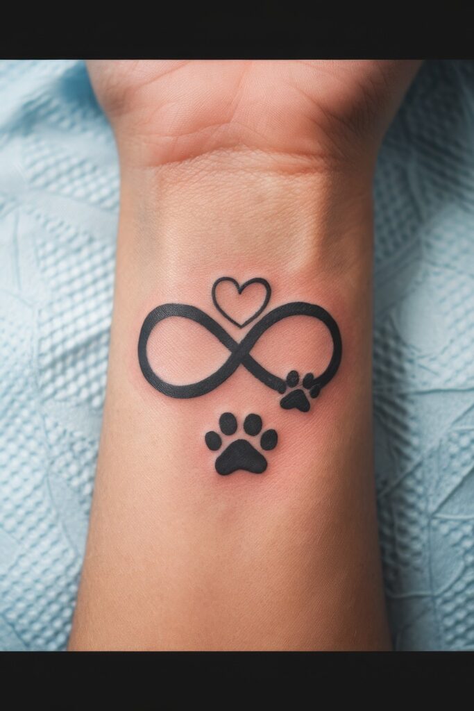 43 Inspiring Dog Paws Infinity Tattoo Design Ideas – Skin And Needle