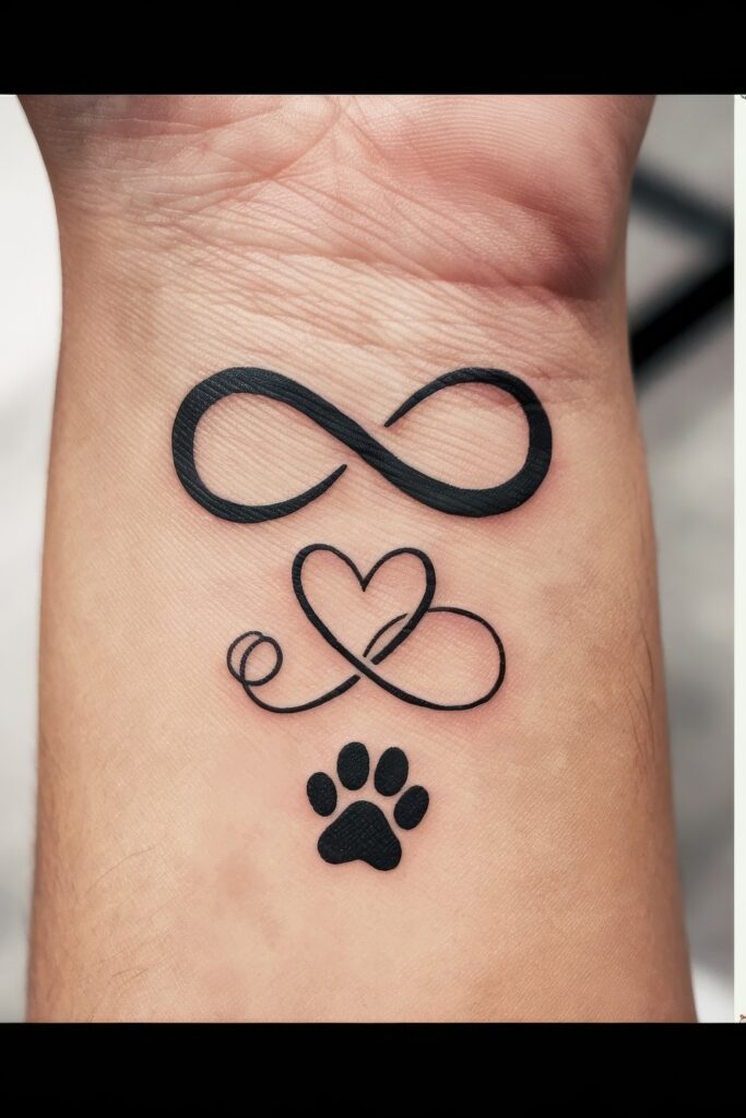 43 Inspiring Dog Paws Infinity Tattoo Design Ideas – Skin And Needle