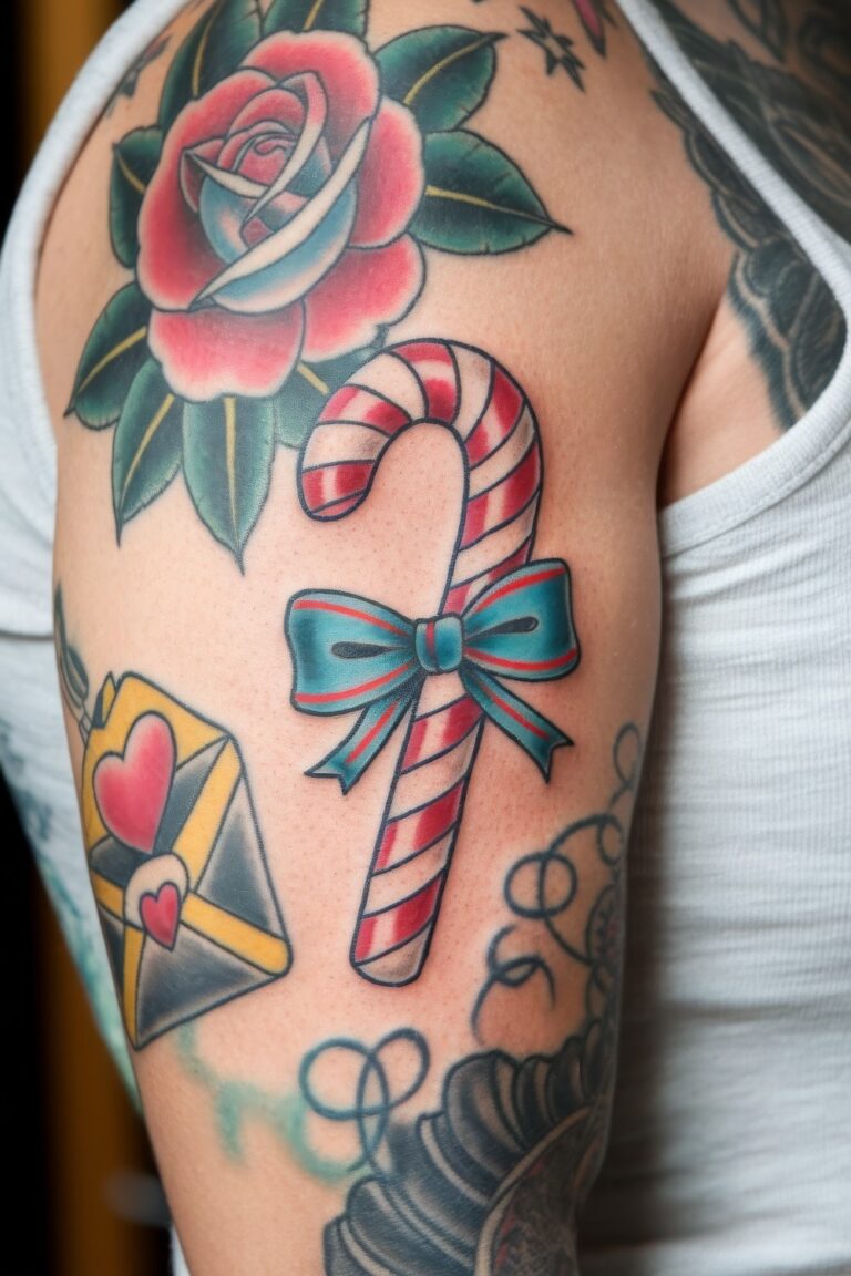 28 Sweet Candy Cane Tattoo Design Ideas – Skin And Needle