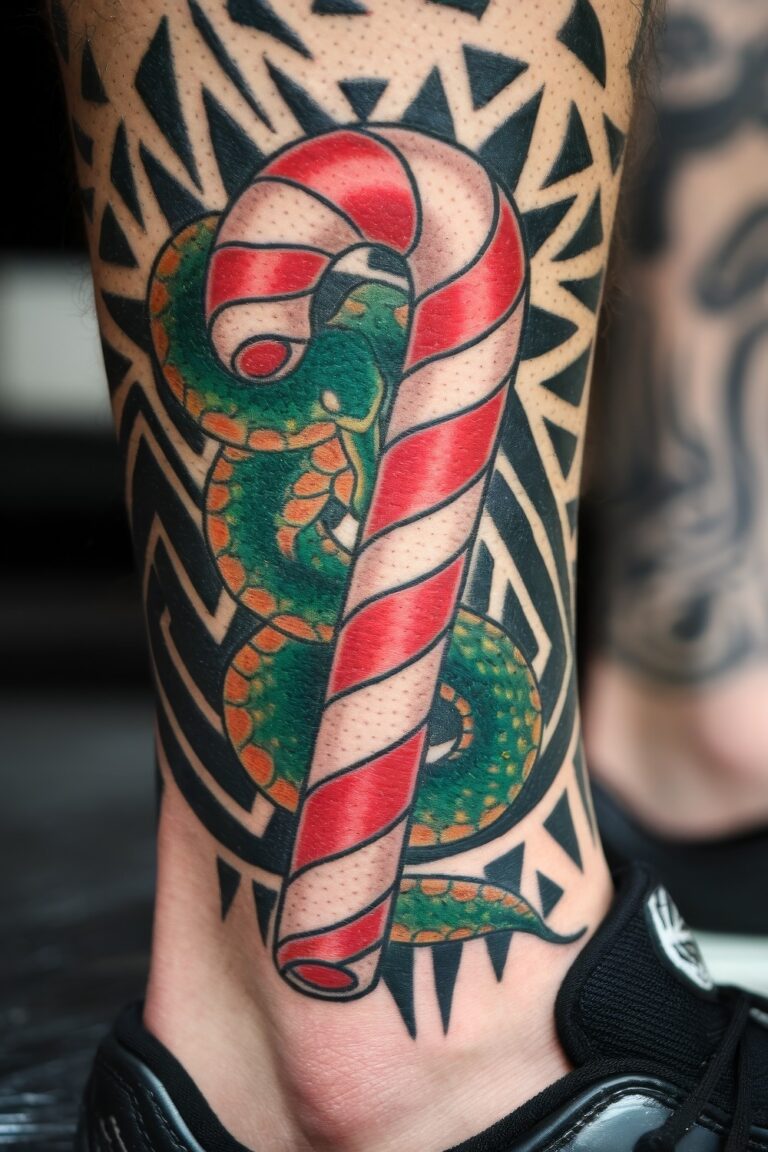 20 Irresistible Candy Cane Tattoo Design Ideas – Skin And Needle