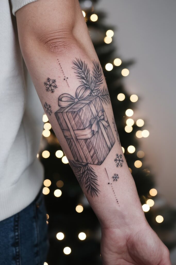 34 Festive Christmas Tattoo Design Ideas to Spark Your Holiday Spirit ...