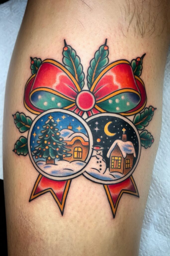 63 Festive Christmas Tattoo Design Ideas to Celebrate the Holiday ...