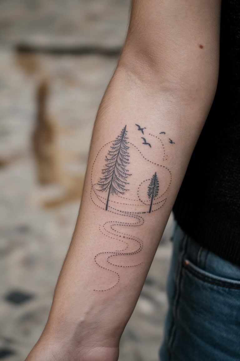 44 Festive Christmas Tree Tattoo Design Ideas to Celebrate the Season ...
