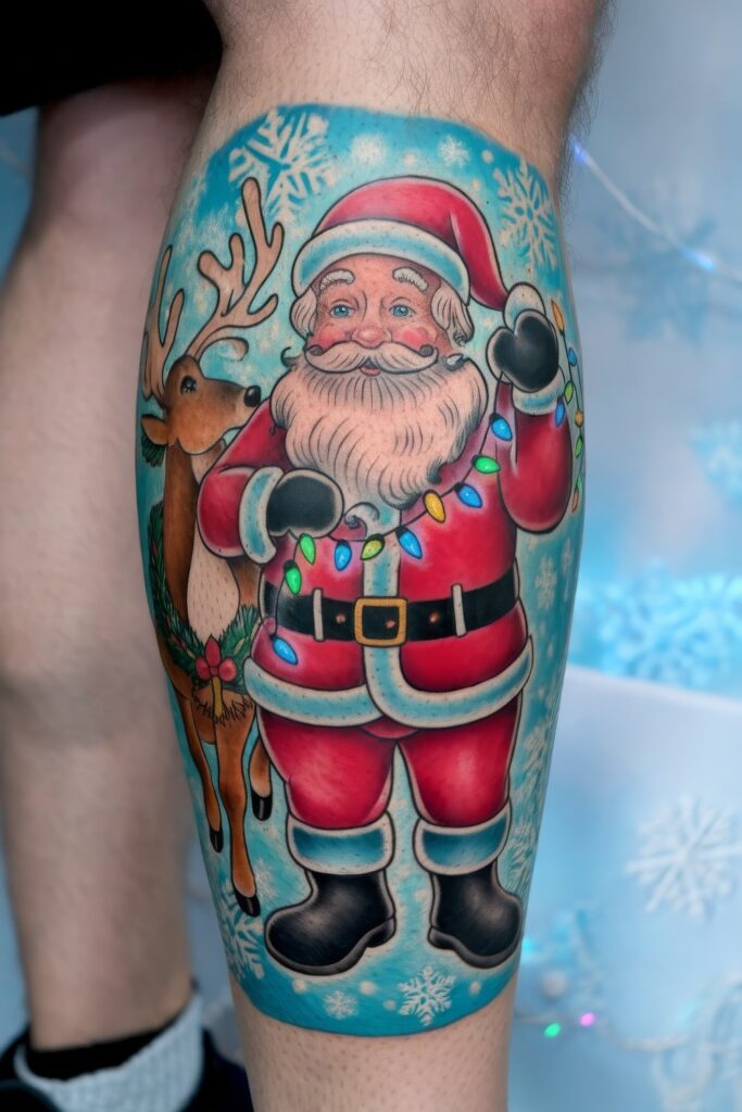 56 Festive Santa Claus Tattoo Design Ideas to Spread Holiday Cheer ...
