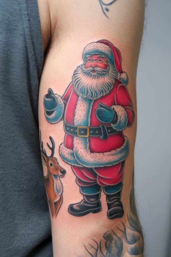 56 Festive Santa Claus Tattoo Design Ideas to Spread Holiday Cheer ...