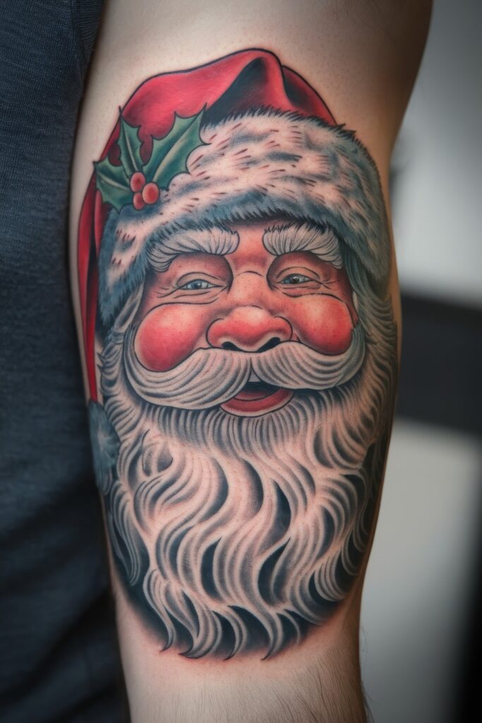 56 Festive Santa Claus Tattoo Design Ideas to Spread Holiday Cheer ...