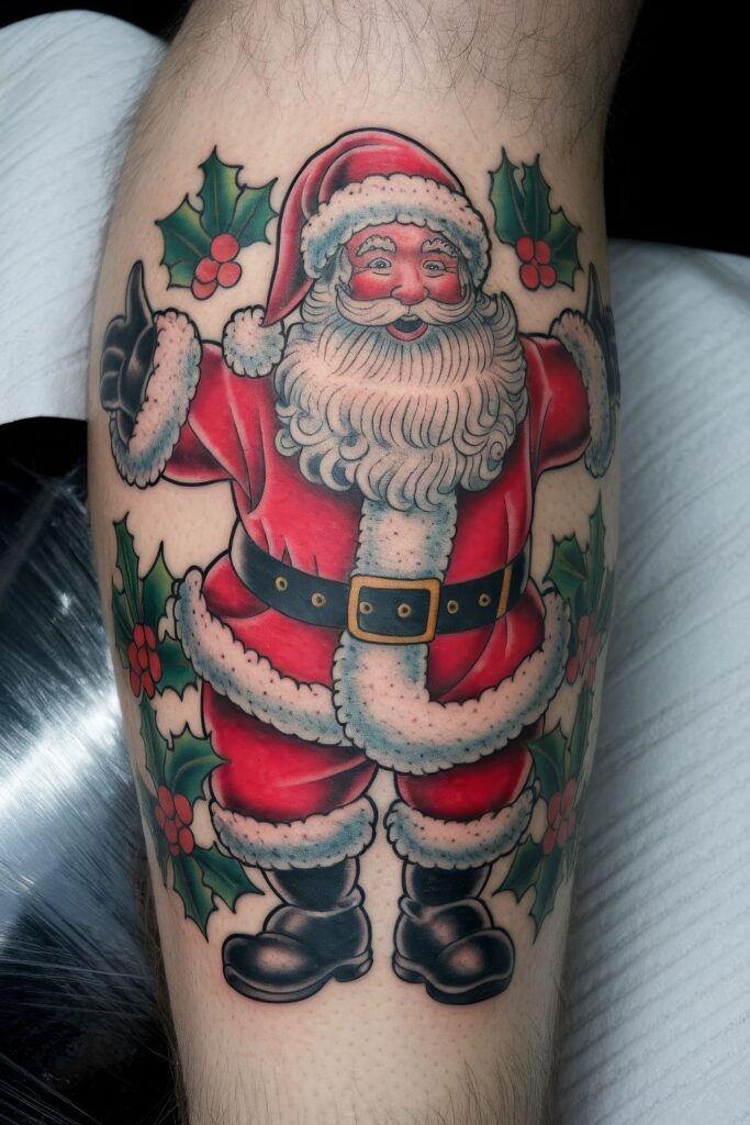 56 Festive Santa Claus Tattoo Design Ideas to Spread Holiday Cheer ...