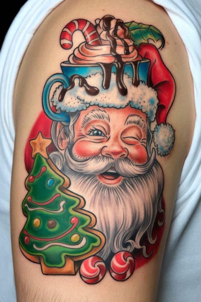 56 Festive Santa Claus Tattoo Design Ideas to Spread Holiday Cheer ...