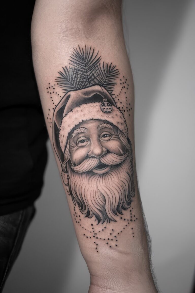 56 Festive Santa Claus Tattoo Design Ideas to Spread Holiday Cheer ...