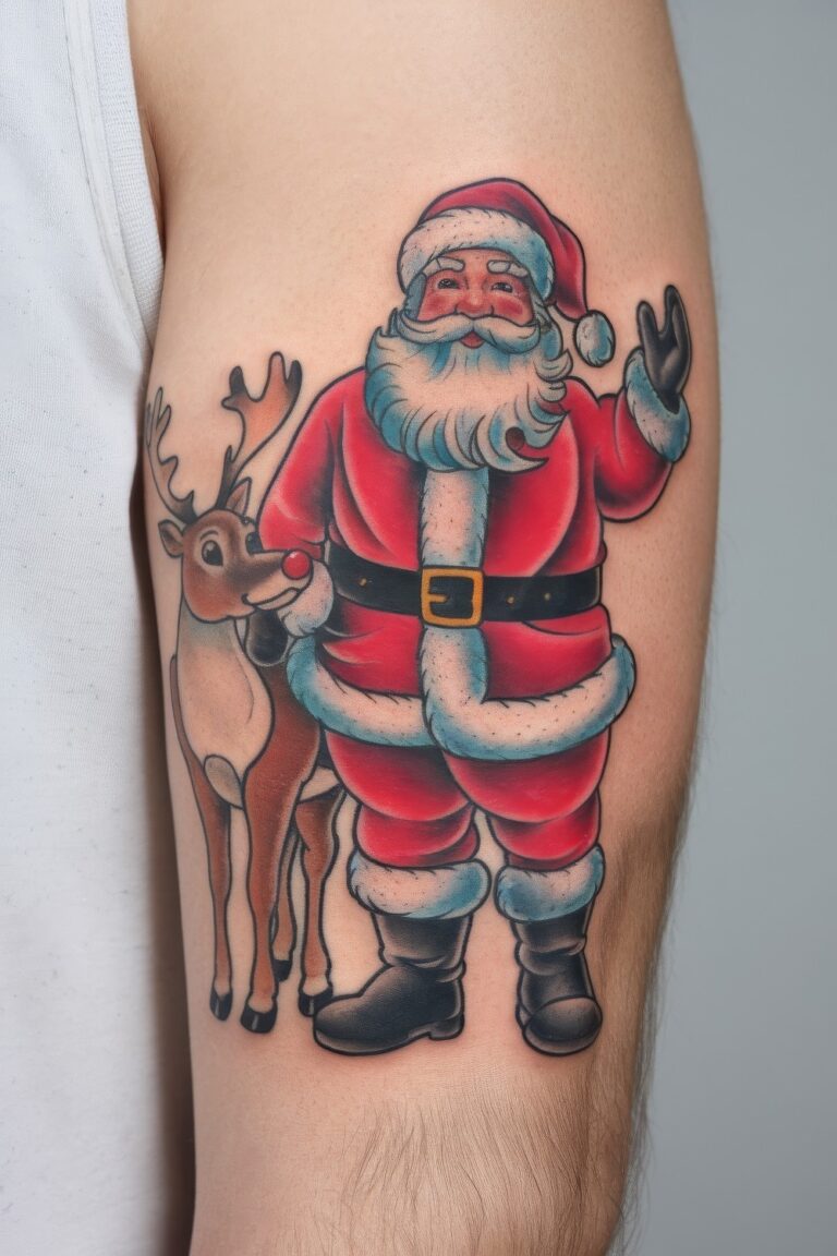 56 Festive Santa Claus Tattoo Design Ideas to Spread Holiday Cheer ...
