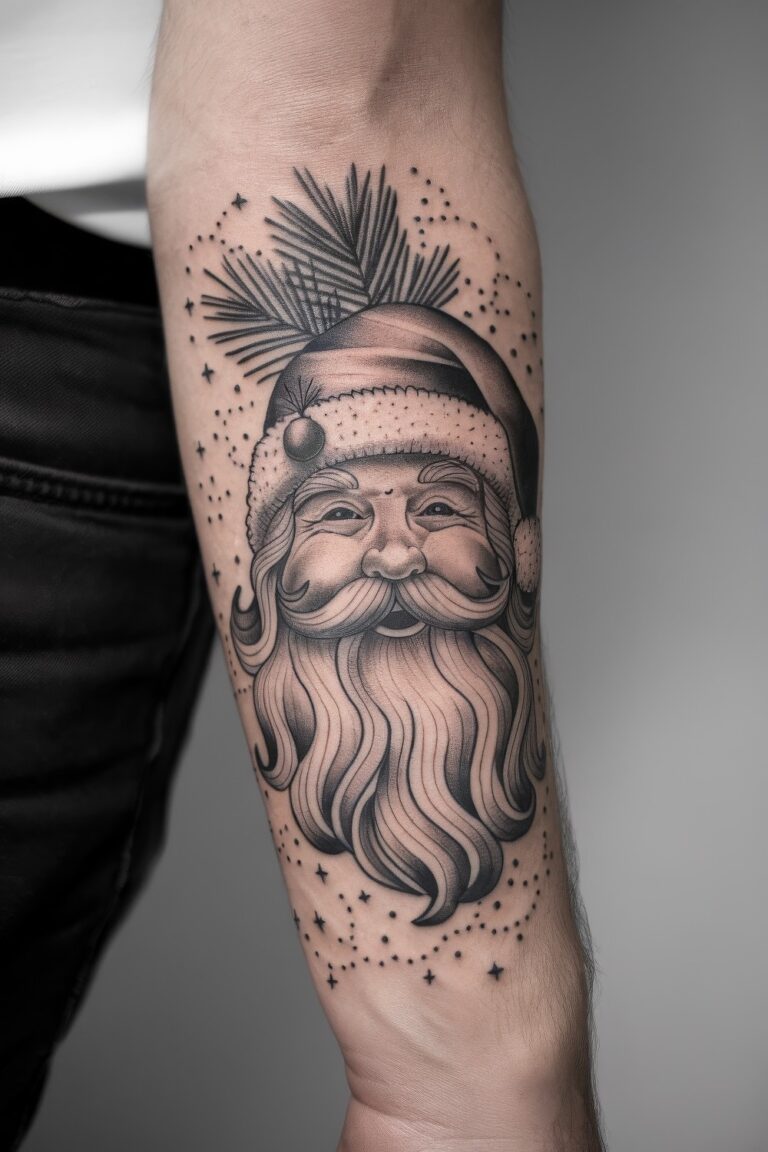 56 Festive Santa Claus Tattoo Design Ideas to Spread Holiday Cheer ...