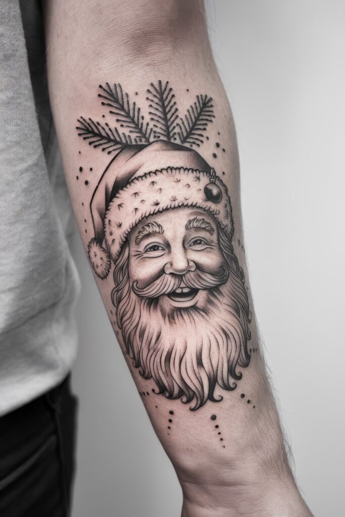 56 Festive Santa Claus Tattoo Design Ideas to Spread Holiday Cheer ...