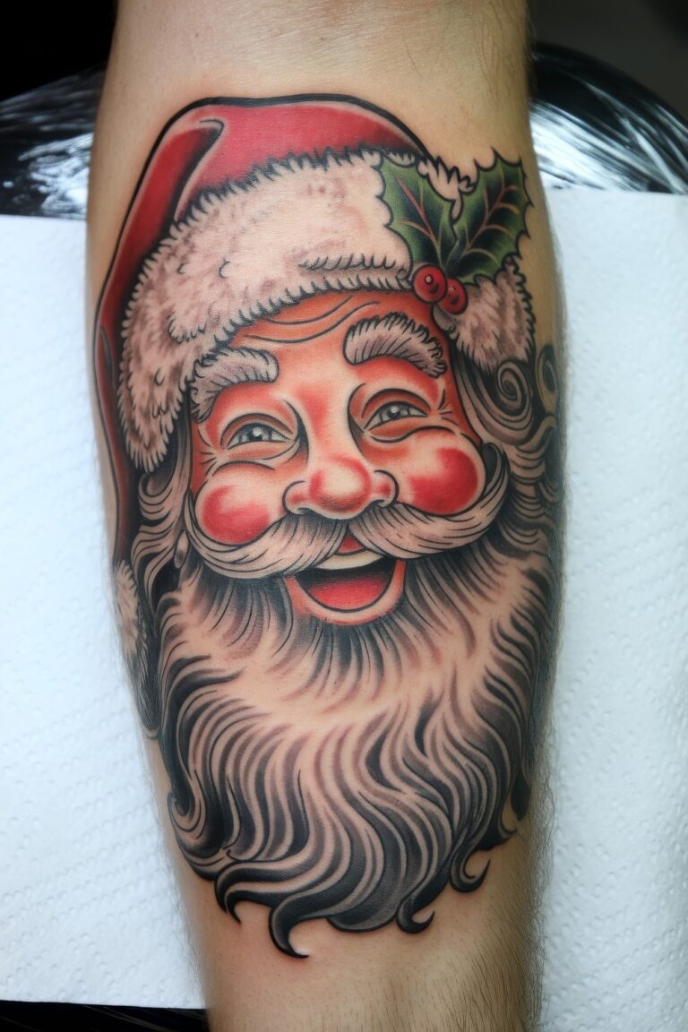 56 Festive Santa Claus Tattoo Design Ideas to Spread Holiday Cheer ...