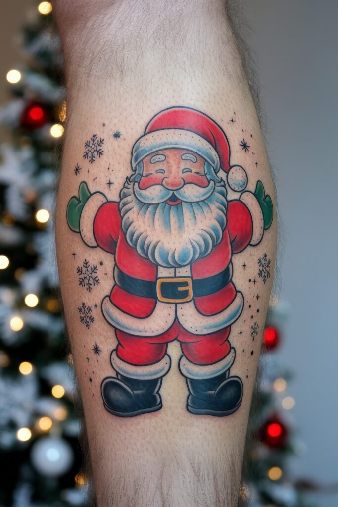 56 Festive Santa Claus Tattoo Design Ideas to Spread Holiday Cheer ...