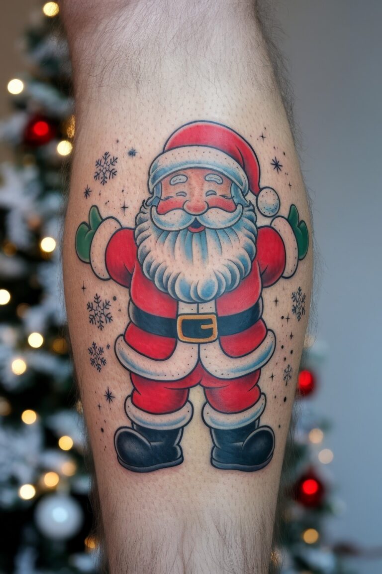 56 Festive Santa Claus Tattoo Design Ideas to Spread Holiday Cheer ...