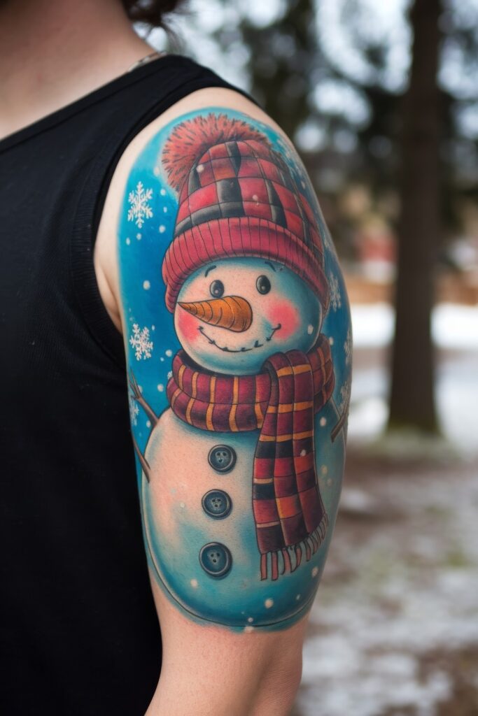 25 Adorable Snowman Tattoo Design Ideas – Skin And Needle