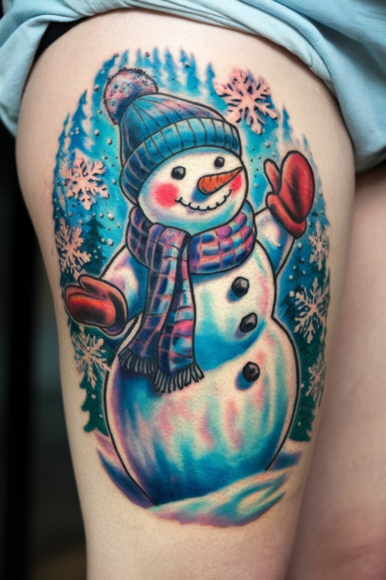 25 Adorable Snowman Tattoo Design Ideas – Skin And Needle