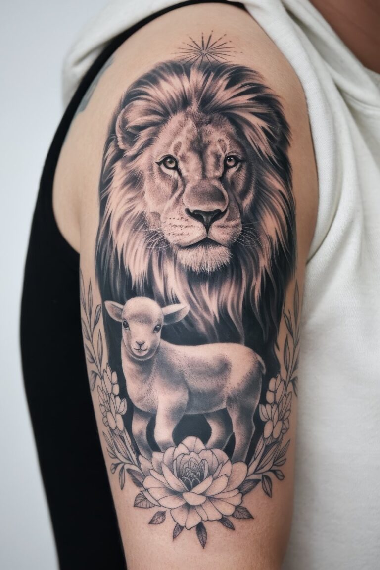 18 Stunning Lion and Lamb Tattoo Design Ideas for Animal Lovers – Skin ...